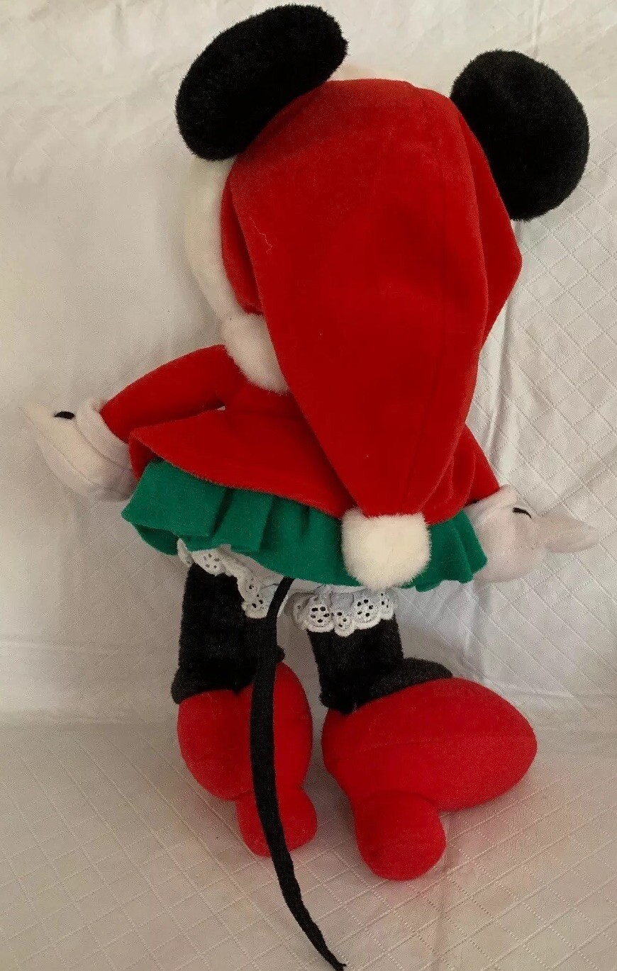 Disney GUND MINNIE MOUSE PLUSH 13" Red Green Christmas Outfit EUC ...