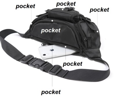 Adjustable Travel Bum bag multiple pockets for accessories, travel ...