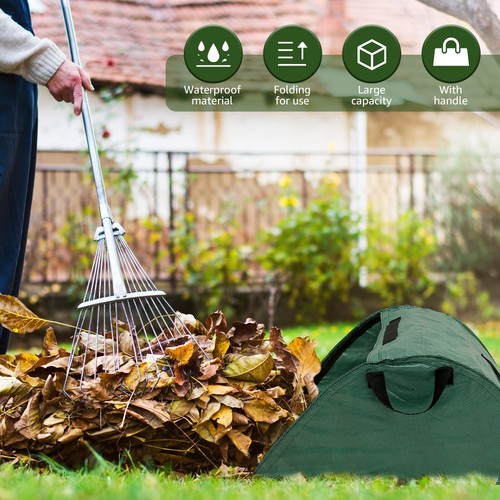 2 Pack Leaf Collector 53 Gallons Lawn and Leaf Collector Reusable Yard ...