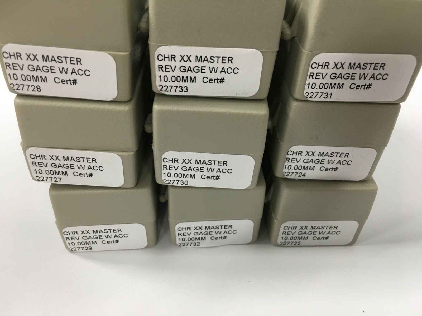 Vermont Gage 10mm Chrome Class XX Master Rev Gage Pins w/Certs - LOT OF ...