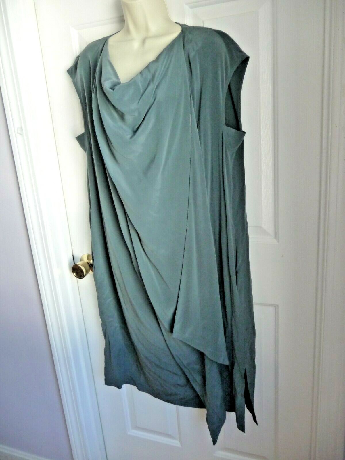 The Eight Senses Dress XL Front Panel 100% Silk Grey … - Gem