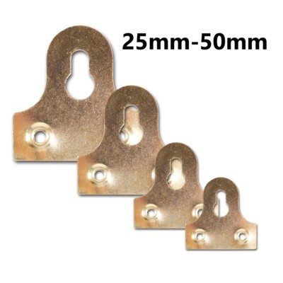 25mm-50mm SLOTTED PICTURE HANGING BRACKET Brass Secure Photo/Mirror ...