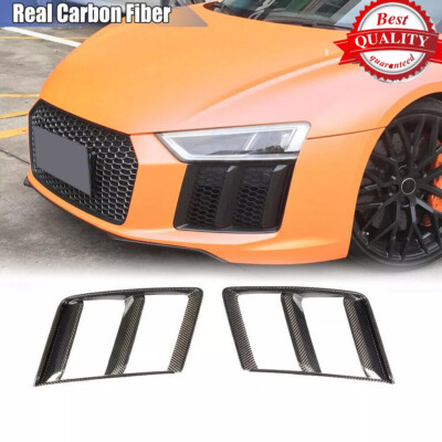 For Audi R8 16-18 Carbon Fiber Front Side Air Vent Covers Trim Fog ...