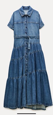 100% Authentic ZARA Denim Dress Size: M | eBay