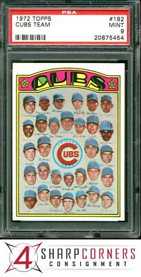 1972 TOPPS #192 CUBS TEAM PSA 9 SET BREAK | eBay