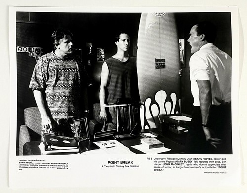 1991 Point Break Movie Vintage Reprint Photo Reeves Busey McGinley FBI ...