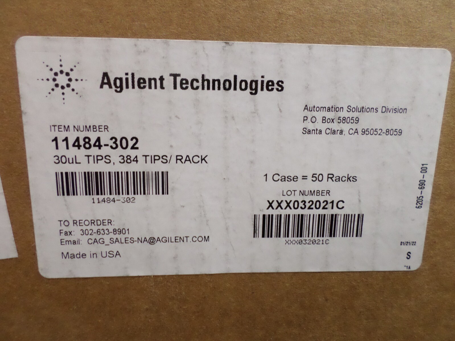 AGILENT 30µL Conductive Pipette Tips BRAVO 96ST/384ST 11484-302 (19,200 ...