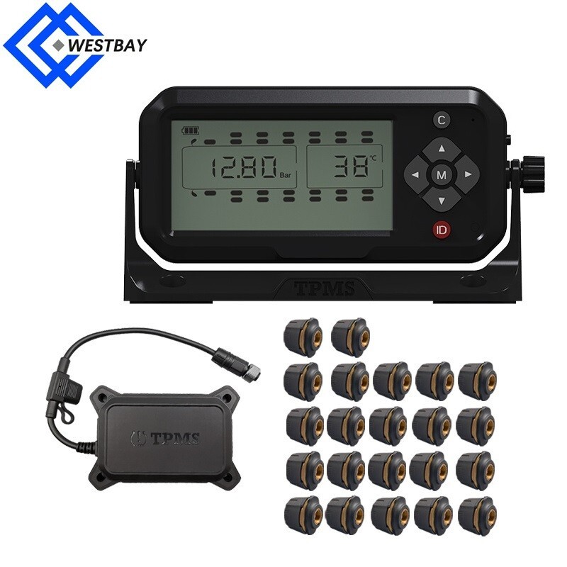 TPMS for Semi Trucks - Tire Pressure Monitor System w/ 10 Sensor Kit US ...