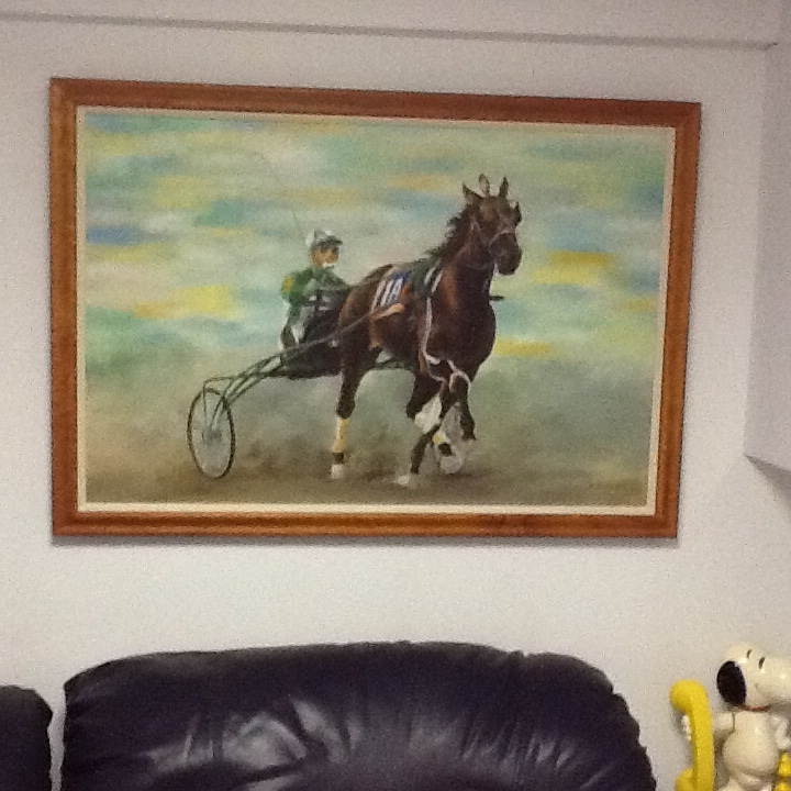 ORIGINAL OIL PAINTING ON CANVAS "TIMOTHY T" THE TROTTER A MUST FOR RACE ...