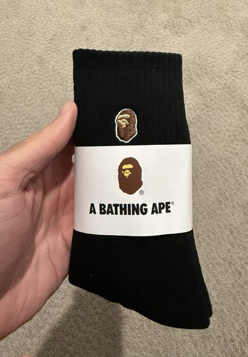 BAPE A Bathing Ape Head Embroidered Socks | eBay
