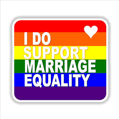 Marriage Equality. I Do. Gay rights same sex rainbow car bumper sticker ...