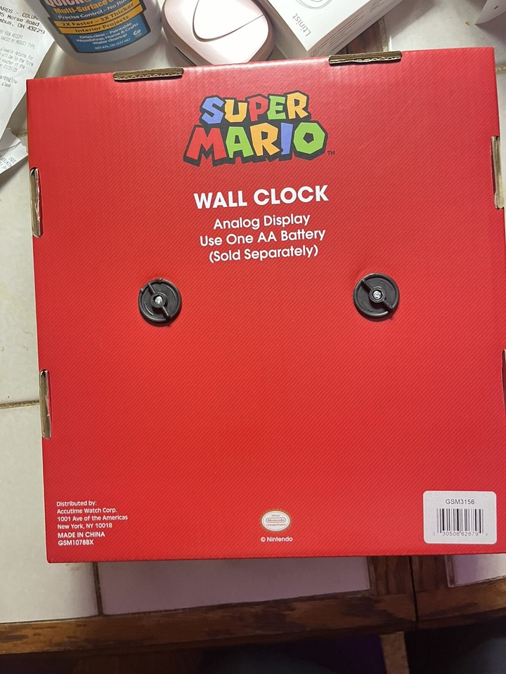 Red Super Mario Wall Clock 10" Analog Display | eBay