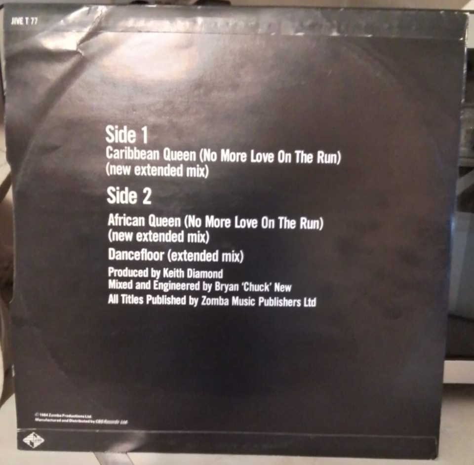 1984 Billy Ocean Caribbean Queen Vinyl 12" Inch Single Record African ...