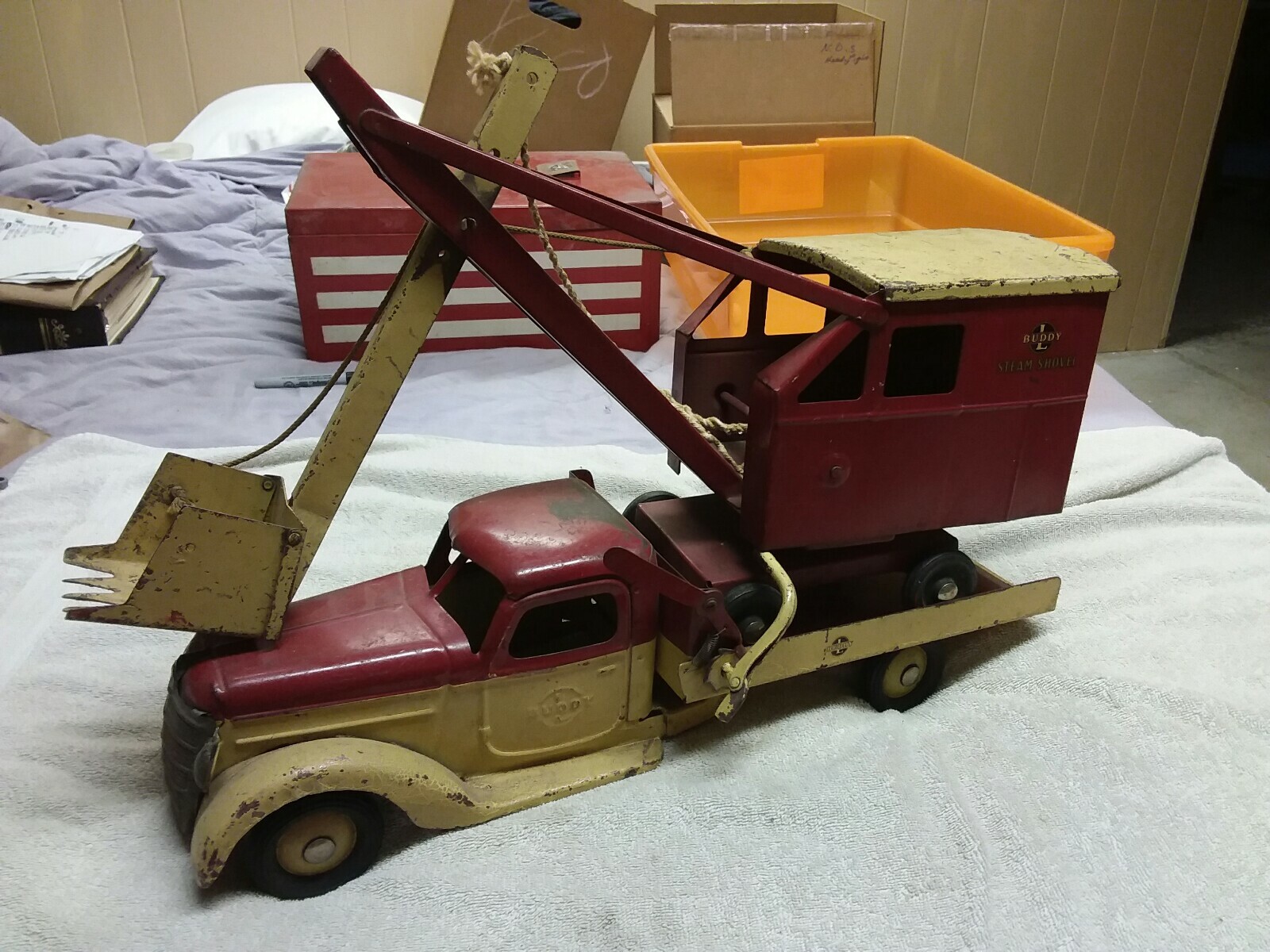 ULTRA RARE SET Buddy L Excavator Tow Truck and Steam Shovel 1940's | eBay