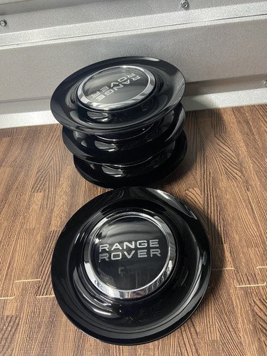 4 Black/Silver Floating Center Caps Hubcap Rim For Range Rover Emblem 7 ...