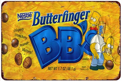 hanging wall decor Butterfinger BB's retro candy Tin Sign 8 x 12 ALL ...