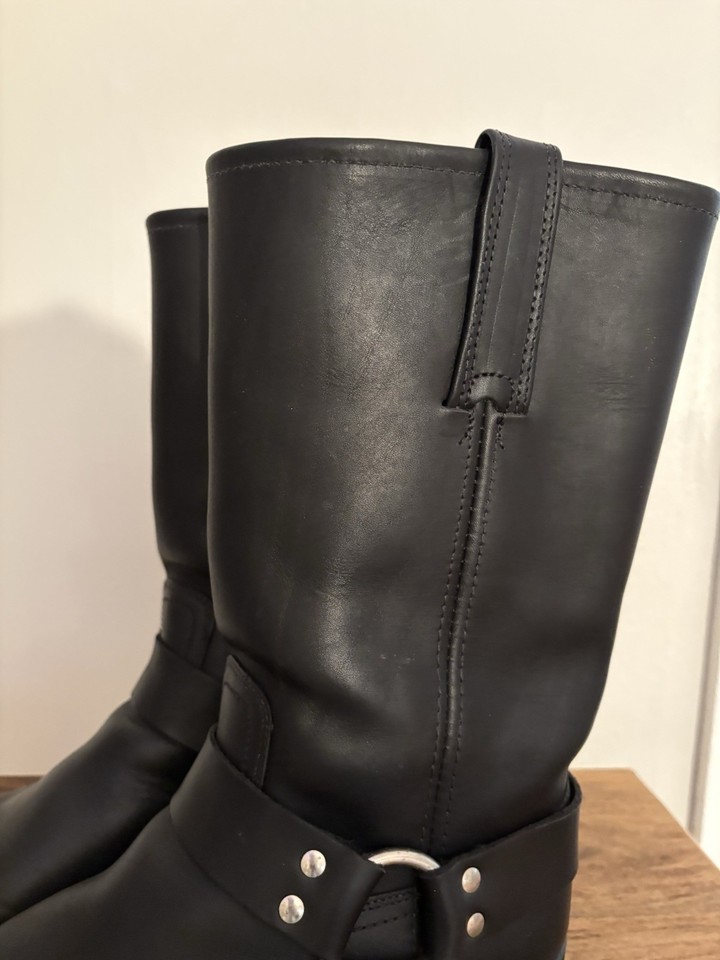 Mens FRYE Boots 87350 Biker Harness Biltrite USA Gaucho Black Size 10M | eBay