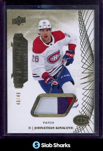 2022 UPPER DECK PREMIER #123 JOHNATHAN KOVACEVIC PREMIUM PATCH MEM RC ...