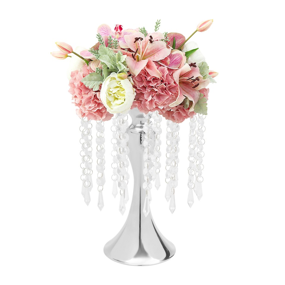 10PCS Silver Vases Wedding Centerpieces Flower Stand Table Decor w ...