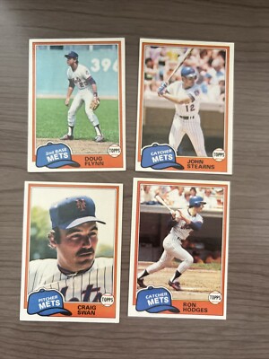1981 Topps Baseball Card Lot New York Mets, Doug Flynn 634, Stearns ...