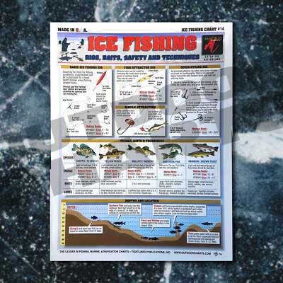 Ice Fishing Chart #14 (Rigs, Baits, Safety & Techniques)- Waterproof ...