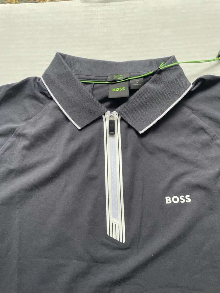 Hugo Boss Men's Zip Placket Slim-Fit Polo. Size L. | eBay