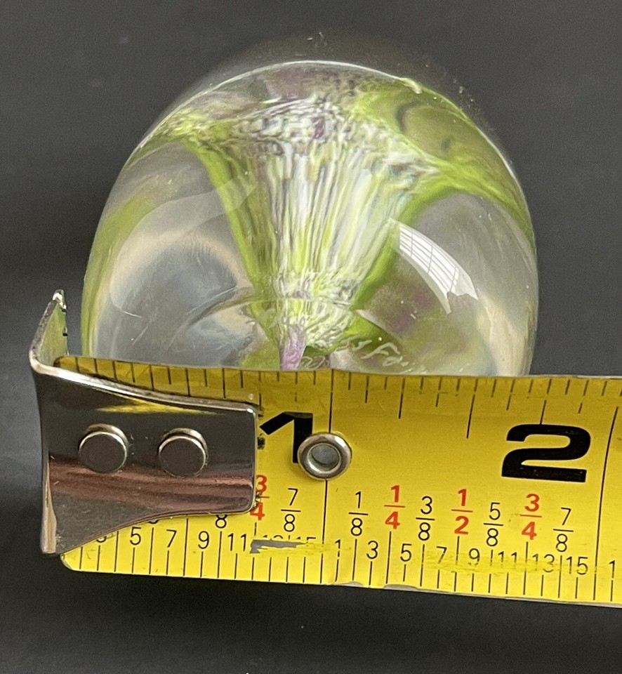 THE GLASS FORGE STUDIO PAPERWEIGHT FLOWER EGG SHAPED WASSINK OREGON ...