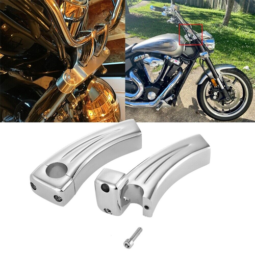 Pair 6" Motorcycle Handle Bar Risers Chrome Aluminum Universal 1" Hole ...