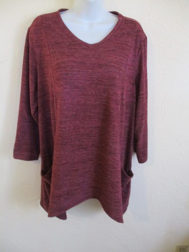 Dress Barn Db Sunday Soft 3/4 Sleeve Tunic With Pockets Size 1X | eBay