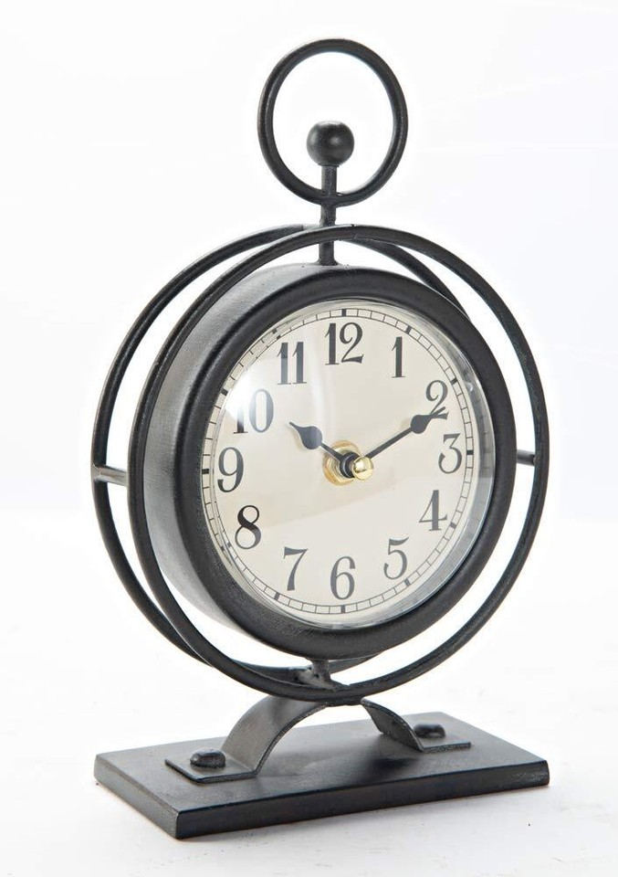 Small Vintage Metal Desk Clock, Decorative Table Clock for Living Room ...