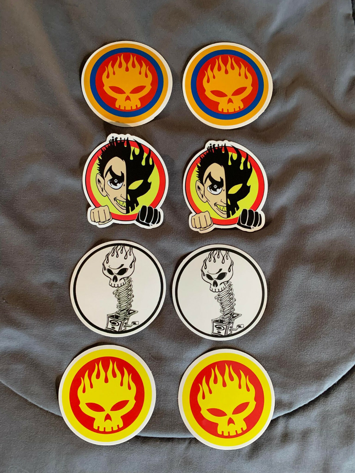 Lot (8) OFFSPRING 2 1/4" to 2 1/2" Band Skull Logo STICKERS FAST! FREE ...