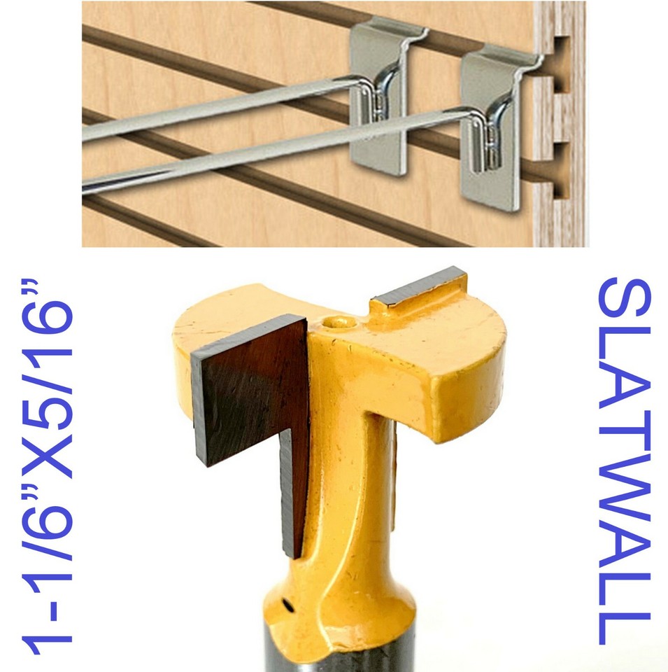 1 pc 1/2" Shank T-Slot & T-Track Slotting and Slatwall Sutter Router ...