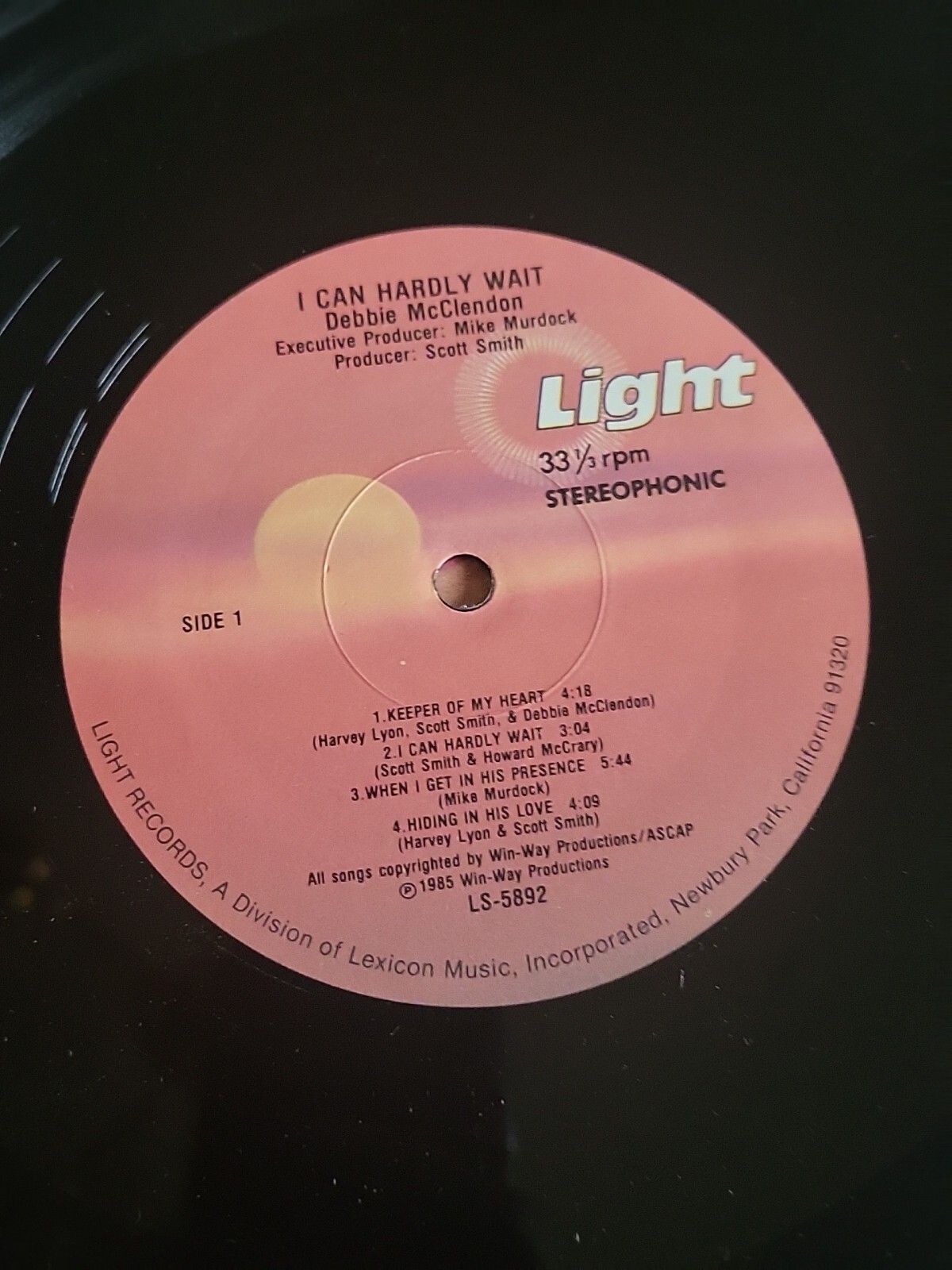Debbie McClendon I Can Hardly Wait SHRINK EUC Light Records 1985 Gospel ...