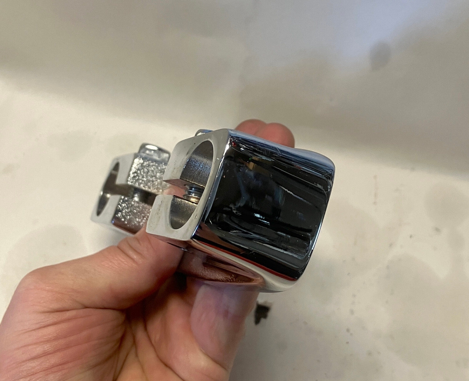 HARLEY CHROME SPRINGER TOP CLAMP INLINE SPRINGER VINTAGE COPPER BOBBER ...