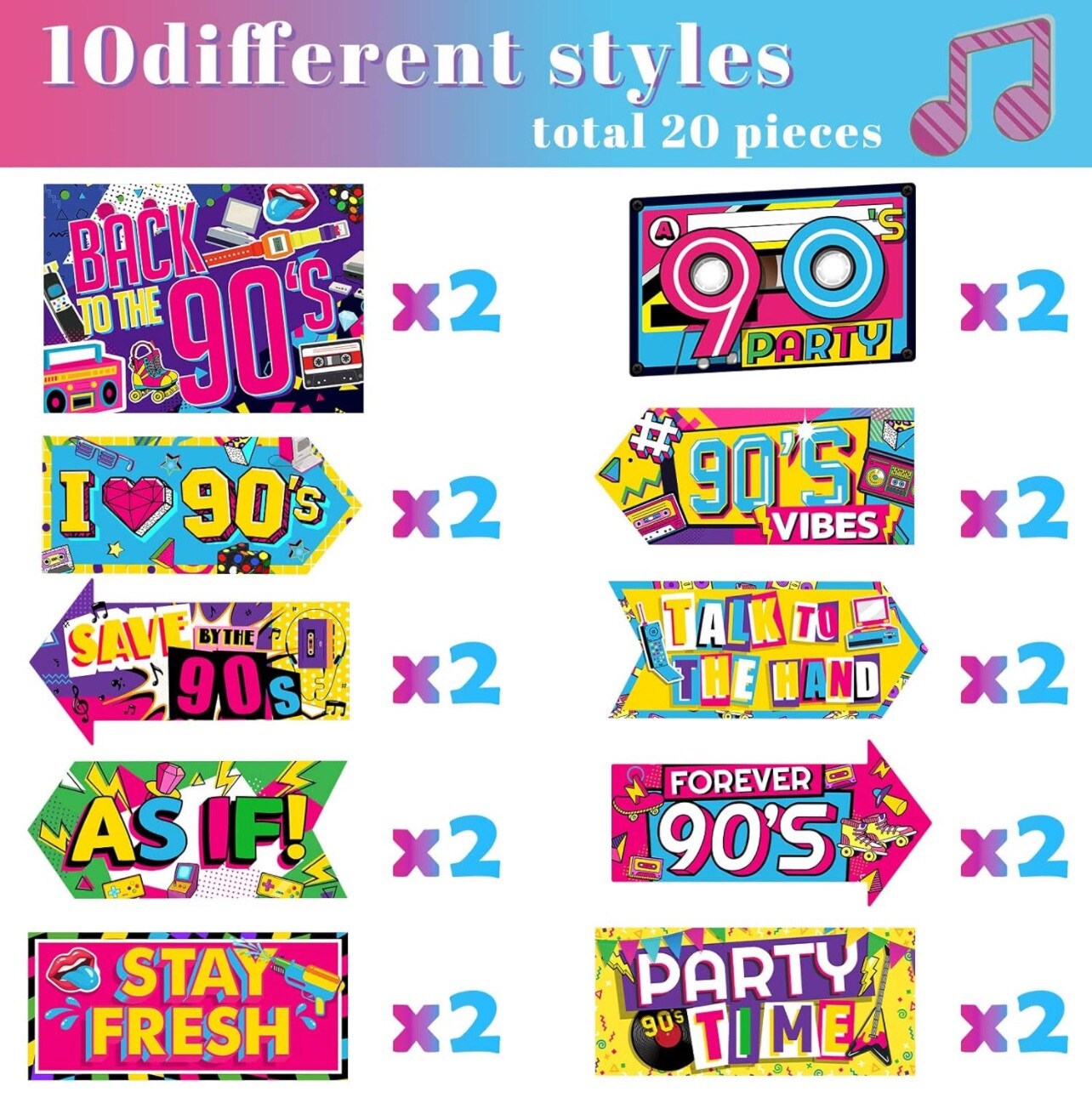 90’s Theme Party Signs | eBay