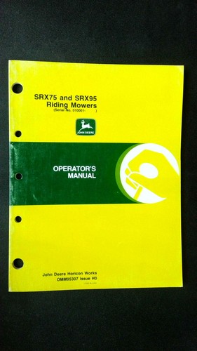 John Deere SRX75 SRX95 Riding Mowers Operator's Manual OMM95307 | eBay