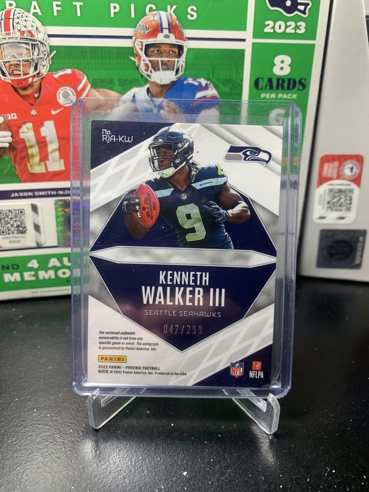 2022 Panini Phoenix Football Kenneth Walker RPA Auto /299 Seattle ...