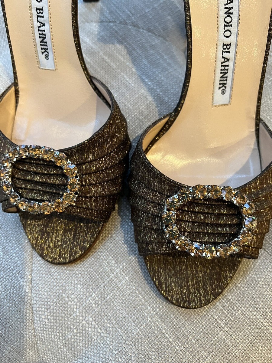 ICONIC Manolo Blahnik Sedaraby D'Orsay Bronze Metallic ICONIC Manolo Blahnik Sedaraby D'Orsay Bronze Metallic