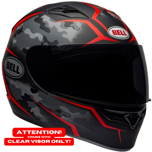 BELL Qualifier Street Helmet Stealth Camo Matte Black/Red XL - CLEAR ...