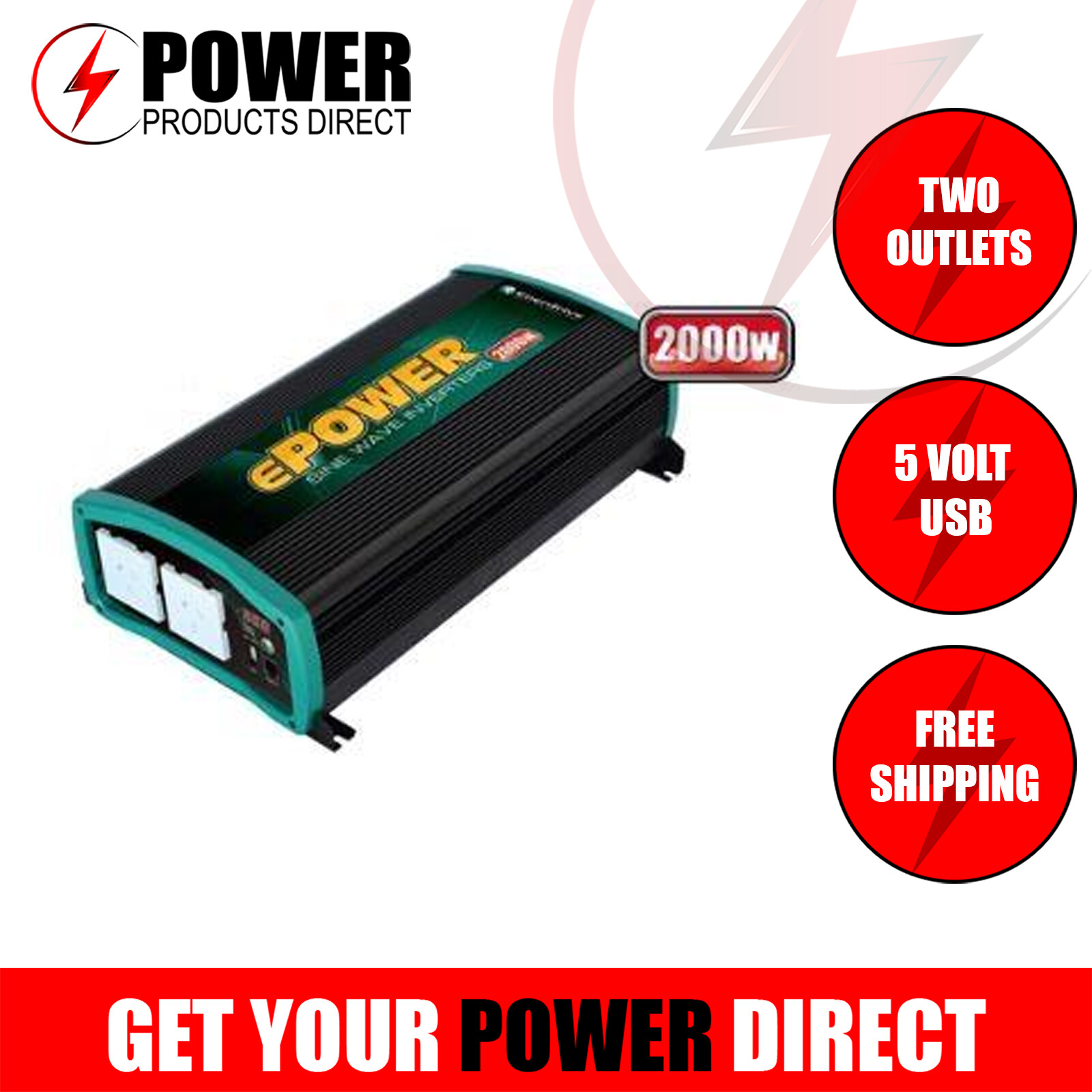 ENERDRIVE ePOWER EN1120S 12V 2000W PURESINE WAVE INVERTER WITH ALVOLTA ...