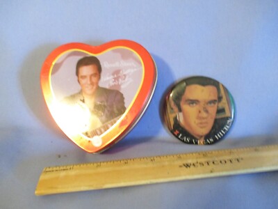 C-221 - Vintage Elvis Presley collectors Heart Shaped Tin with Las ...
