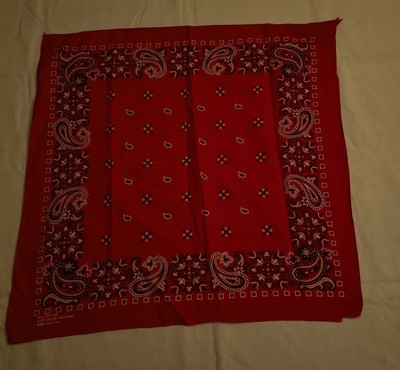 VTG Fast Color Red Western Bandana Paisley All Cotton RN 13960 USA ...