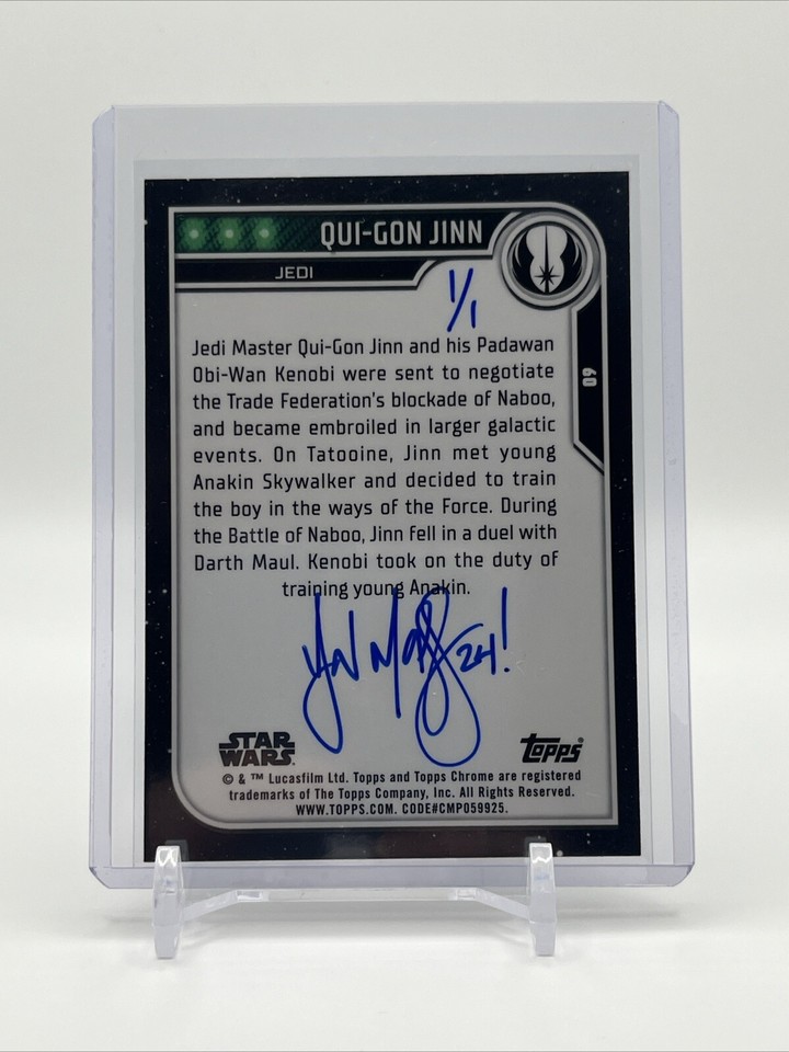 Star Wars Topps Chrome Qui-Gon Jinn (Ian Mckesson Custom 1/1) | eBay