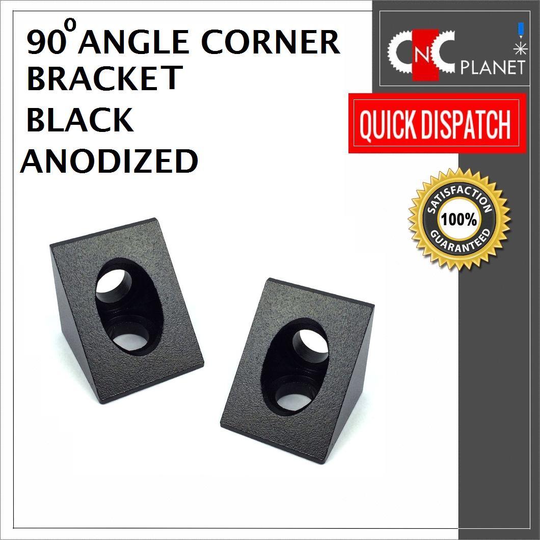 90 Degree Angle Corner Bracket connector Black Anodized 2020 Aluminium ...