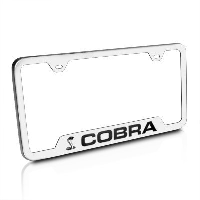 Ford Shelby Mustang Cobra Brushed Steel License Plate Frame | eBay