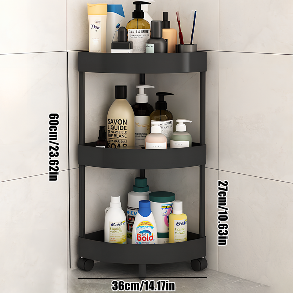 Bathroom 4 Tier Plastic Shower Caddy Corner Shelf Pole Rack Kitchen ...