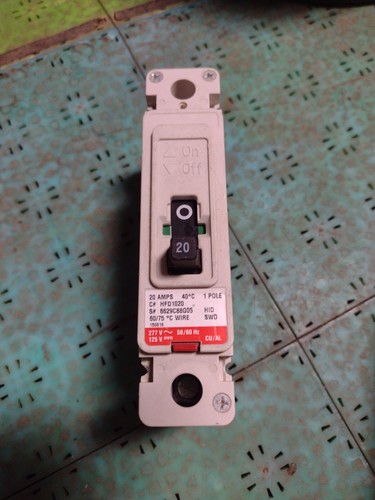 Eaton Cutler Hammer HFD1020 1 Pole 20 Amp 65kA 277V Breaker New Open ...