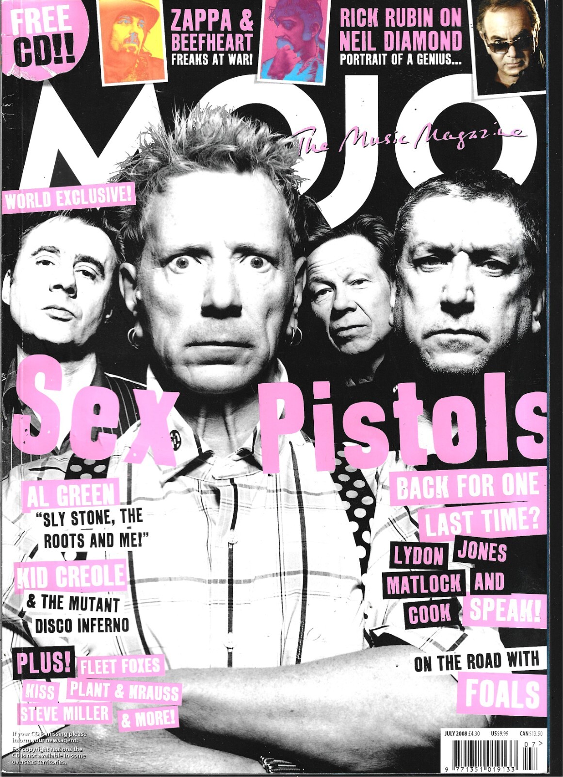 MOJO THE MUSIC MAGAZINE #177 AUGUST 2008 (FN) NIRVANA, OASIS, STEELY ...