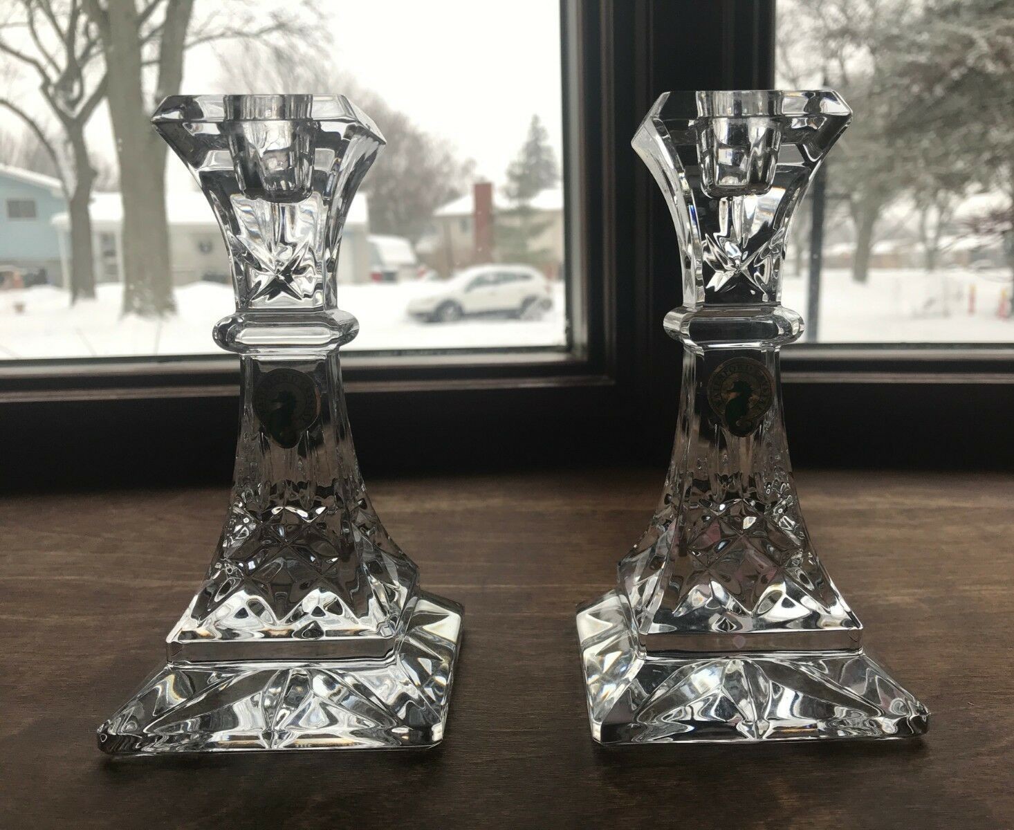 WATERFORD CRYSTAL LISMORE 6" CRYSTAL CANDLESTICKS SET OF 2 WITH BOX | eBay