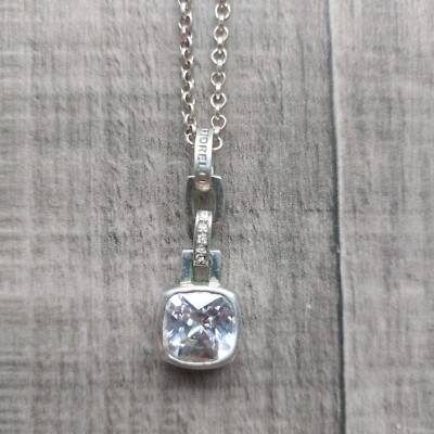 Fiorelli Silver Tone Dimante Square Pendant Necklace | eBay UK